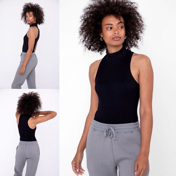 Mono B | Tops | Sylvia Mock Neck Ribbed Sleeveless Bodysuit | Poshmark